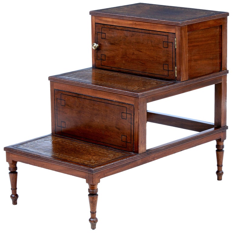Set of Mid-19th Century Mahogany Library Steps at 1stDibs