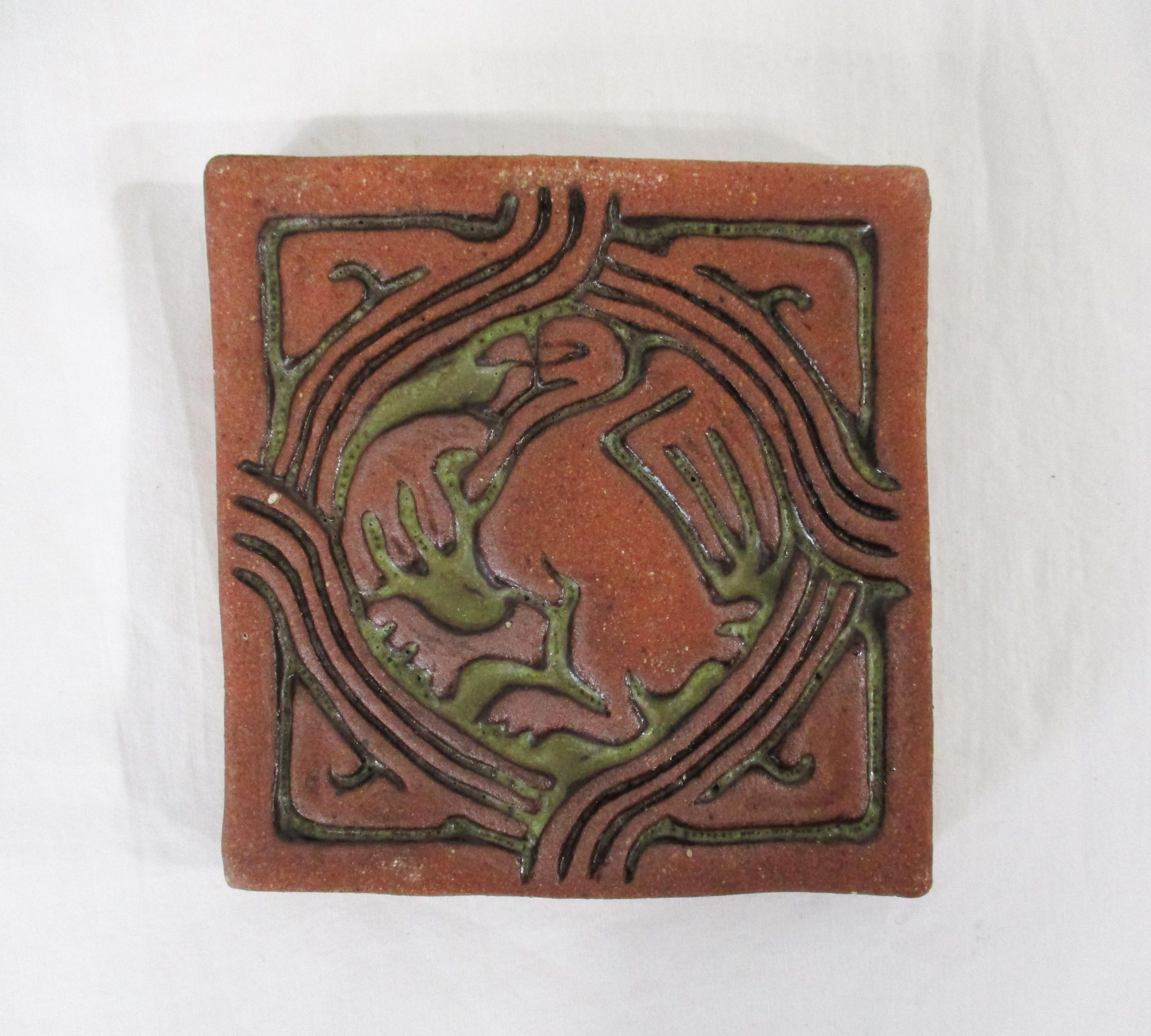 Set of Mid Century Batchelder California Pottery Animal Tiles at ...