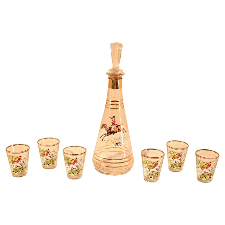 Set of Mid-Century Cordial Set and Glasses in Original Box For Sale at ...