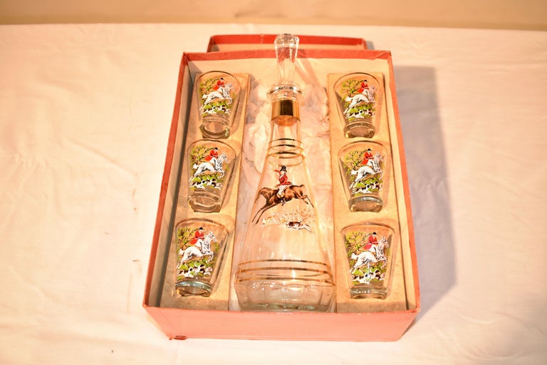 Set of Mid-Century Cordial Set and Glasses in Original Box For Sale at ...