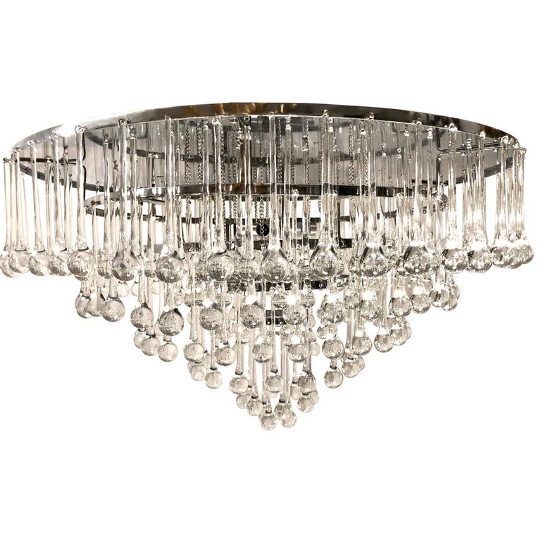 Set of Midcentury Glass Drop Light Fixtures, Sold Individually For Sale ...