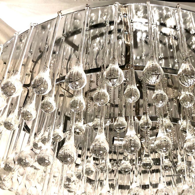 Set of Midcentury Glass Drop Light Fixtures, Sold Individually For Sale ...