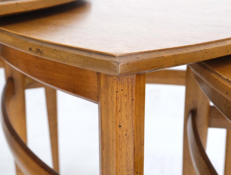 Set of Mid-Century Modern Three Rounded Triangle Shape Nesting Stacking ...