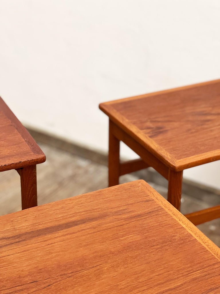 Set of Mid Century Rectangular Teak Nesting, Sofa or Coffee Tables ...