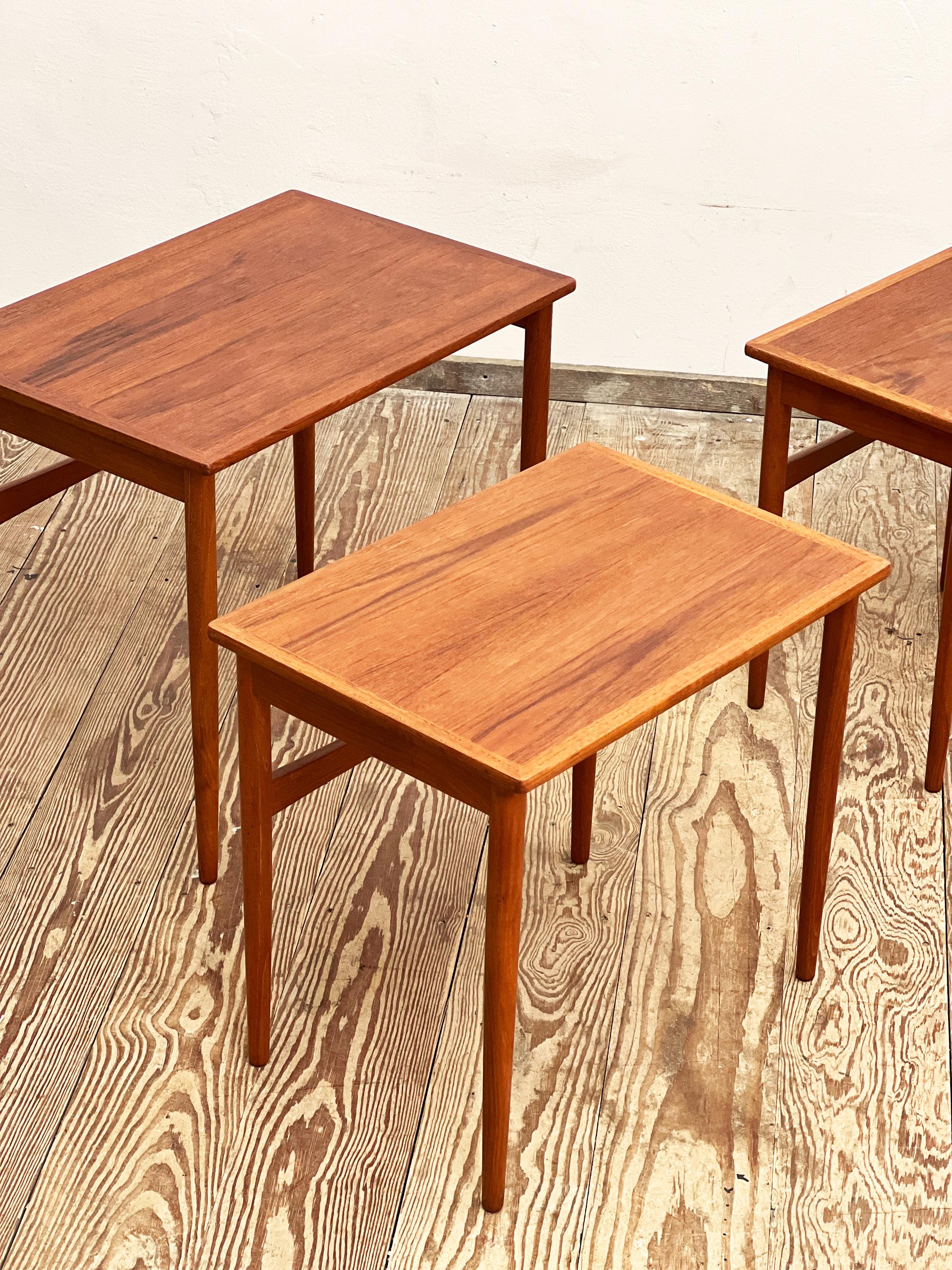 Set of Mid Century Rectangular Teak Nesting, Sofa or Coffee Tables ...