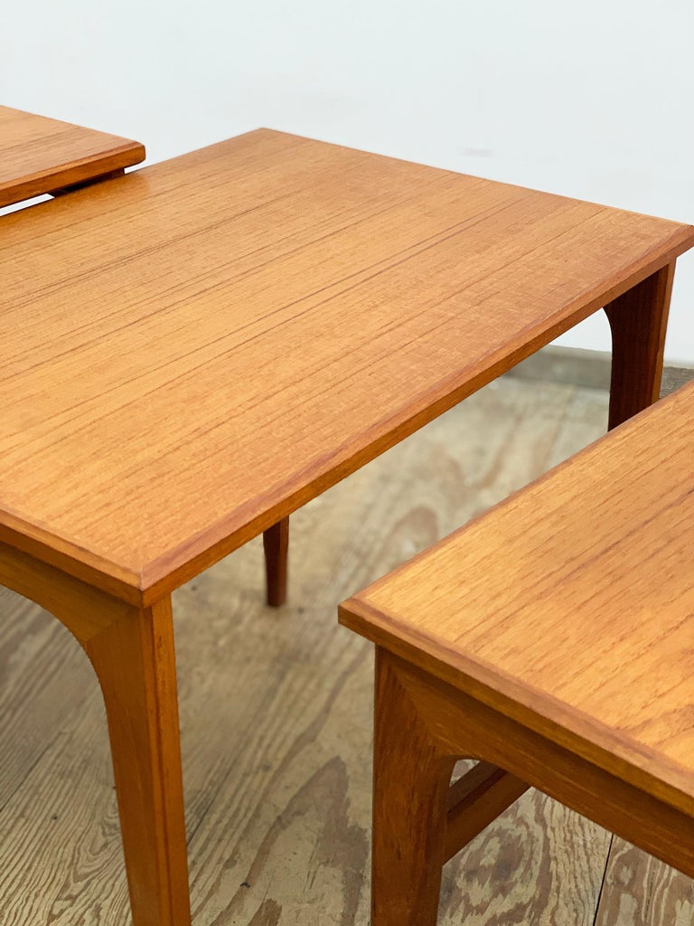 Set of Mid Century Teak Boat-Shaped Nesting, Coffee or Sofa Tables ...