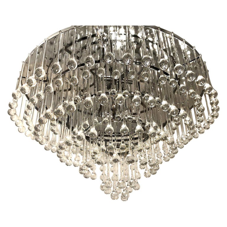 Set of Midcentury Glass Drop Light Fixtures, Sold Individually For Sale ...