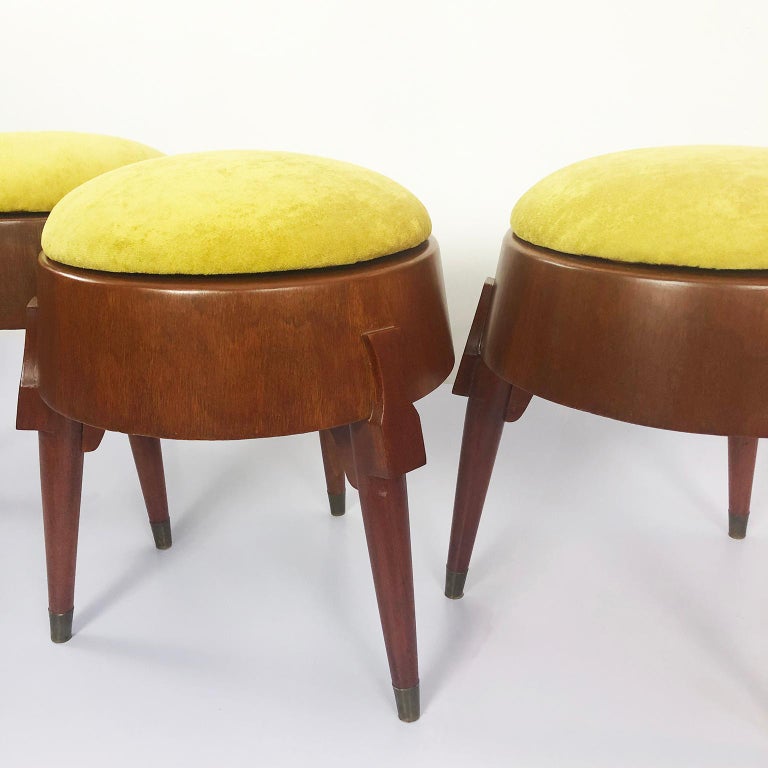 Set of Midcentury Mexican Stools Attributed to Eugenio Escudero at 1stDibs