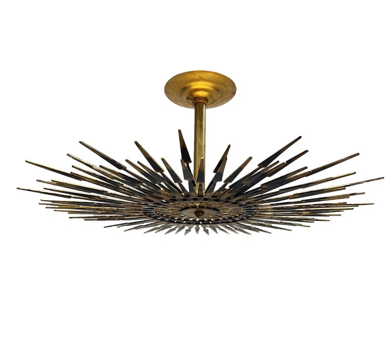 Set of Moderne Sunburst Light Fixtures, Sold Individually For Sale at ...