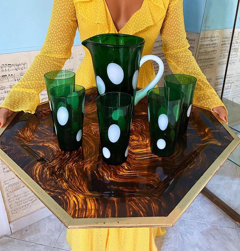 Set of Murano Glasses with Carafe Designed by Dino Martens, 1960 at 1stDibs