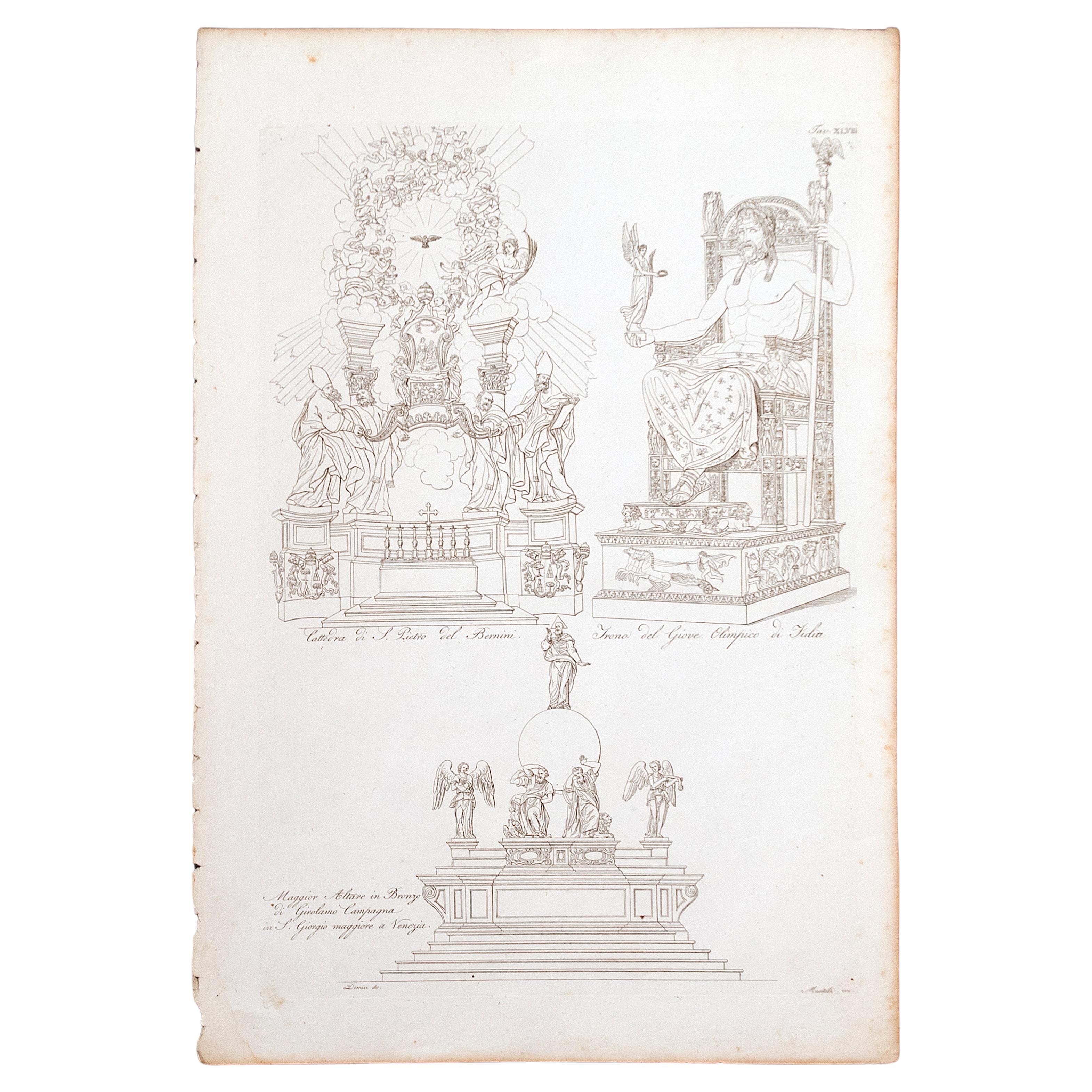 Set of Neoclassical Style Etching Engraver by Bernatti Togniolo Gloria ...