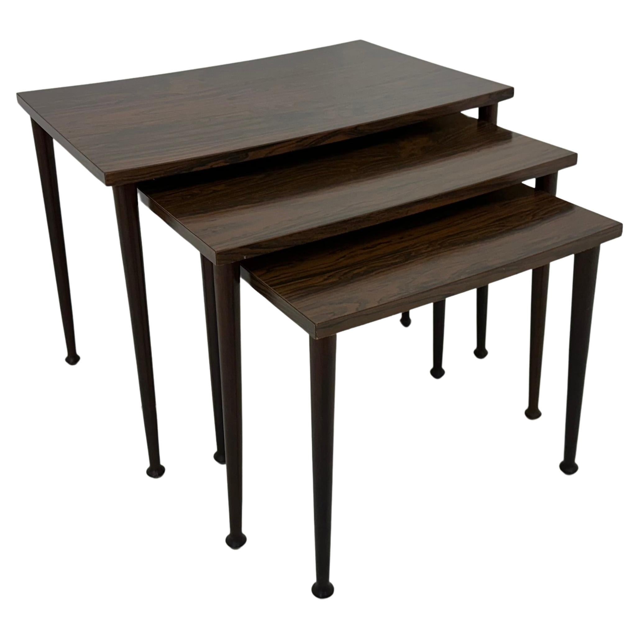 Set of Four 1970s Lacquered Stacking Tables in the Chinese Style at 1stDibs