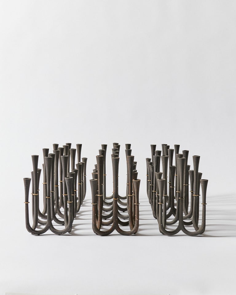 Set of Nine Candle Holders by Jens H. Quistgaard for Dansk Designs For ...