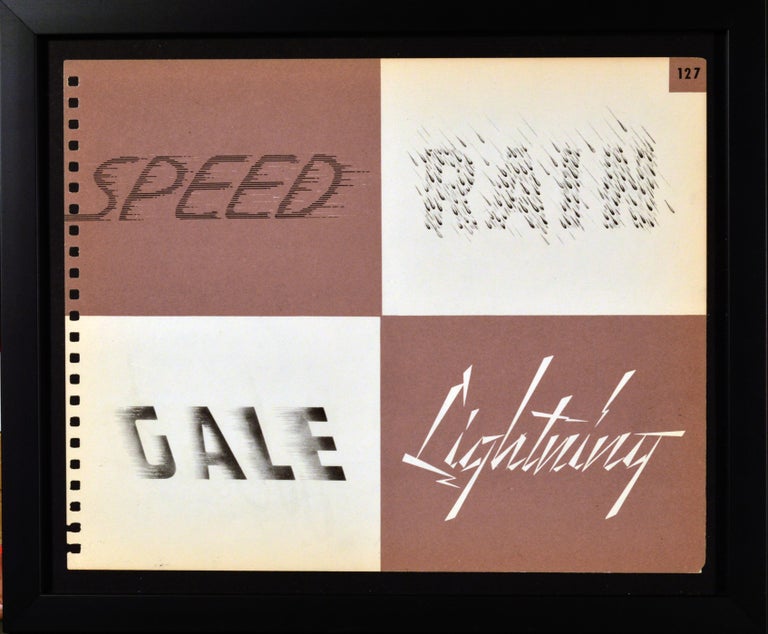 Set of Nine Framed American Typography Pages For Sale at 1stDibs