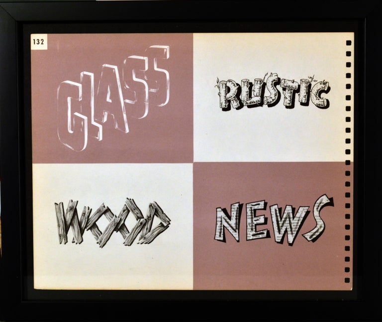 Set of Nine Framed American Typography Pages For Sale at 1stDibs