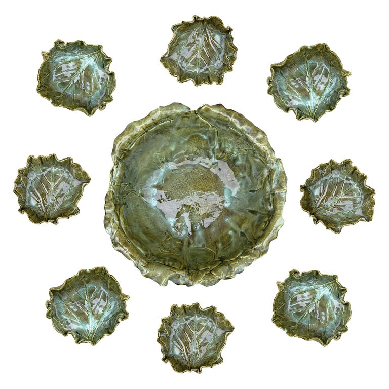 Set of Nine Hand-Built Ceramic Cabbage Bowls at 1stDibs