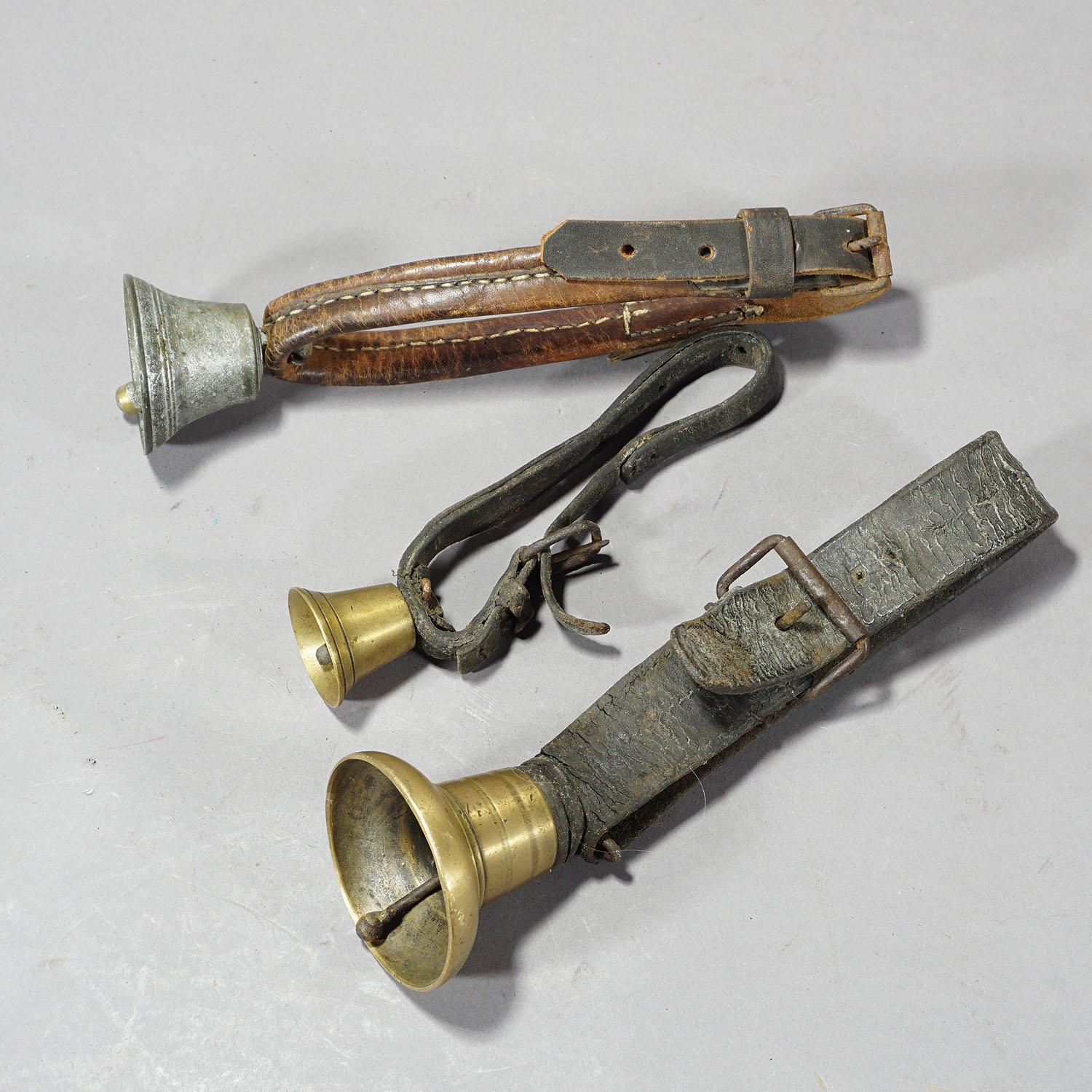 Set of Nine Swiss Alpine Goat and Sheep Bells with Leather Straps at ...