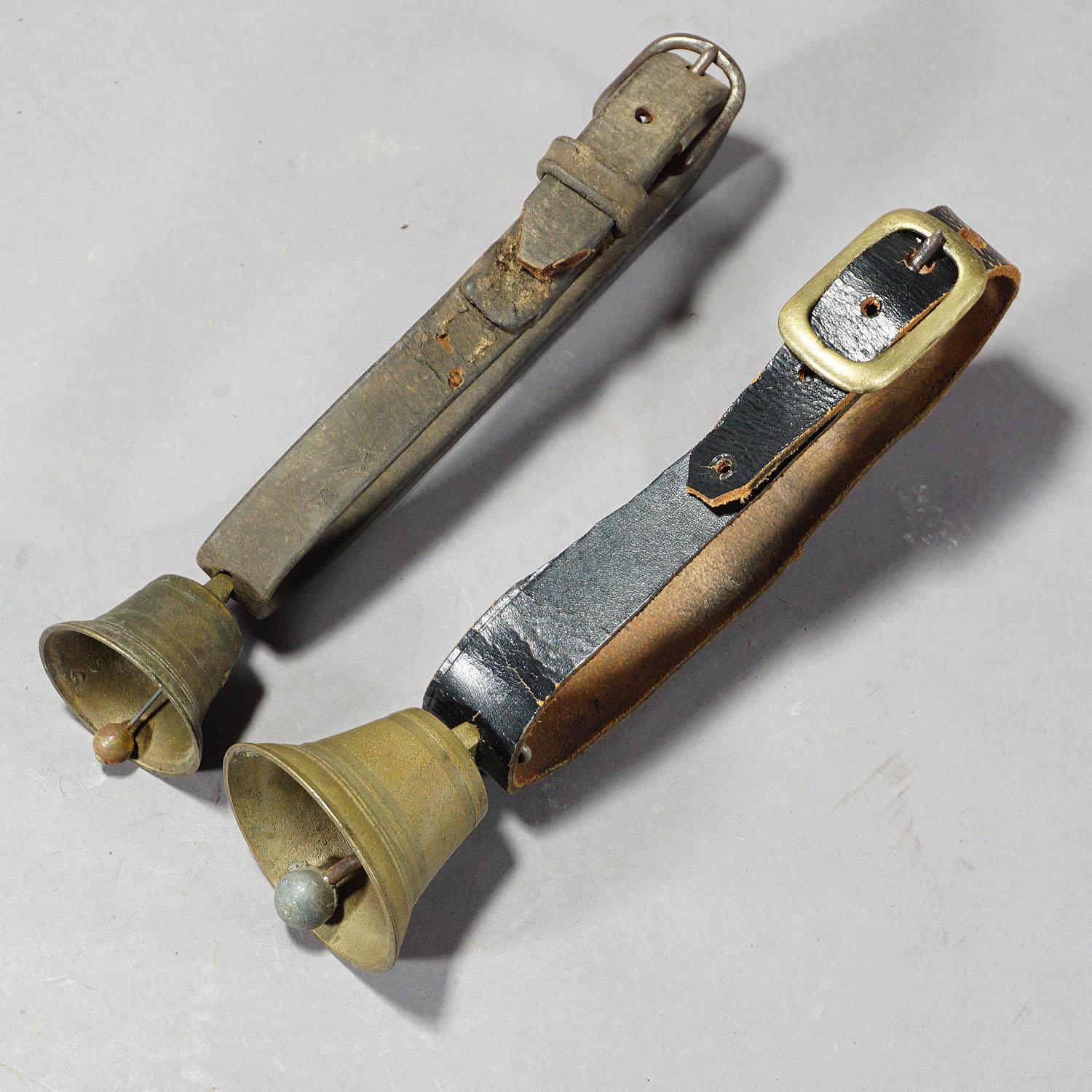 Set of Nine Swiss Alpine Goat and Sheep Bells with Leather Straps at ...