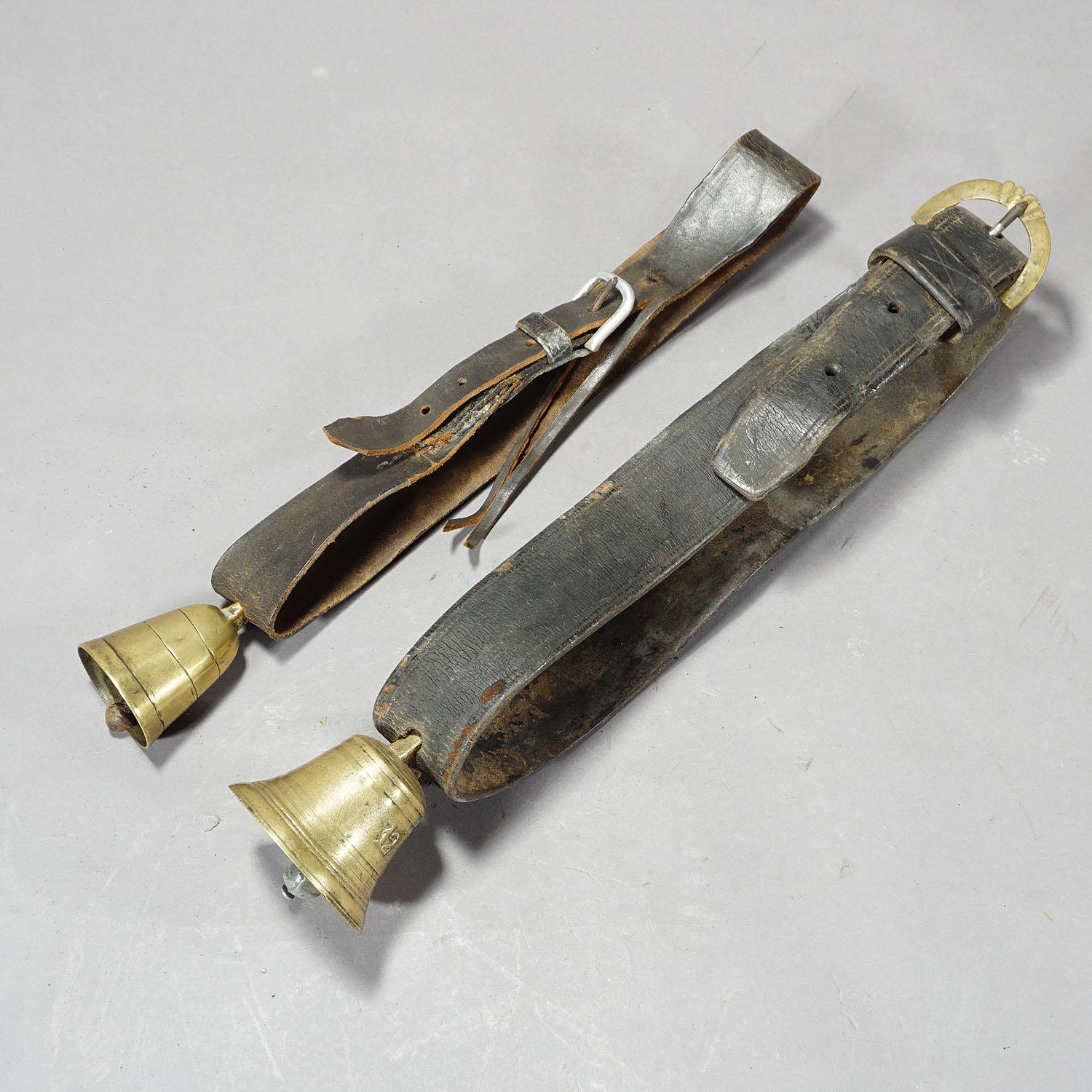 Set of Nine Swiss Alpine Goat and Sheep Bells with Leather Straps at ...