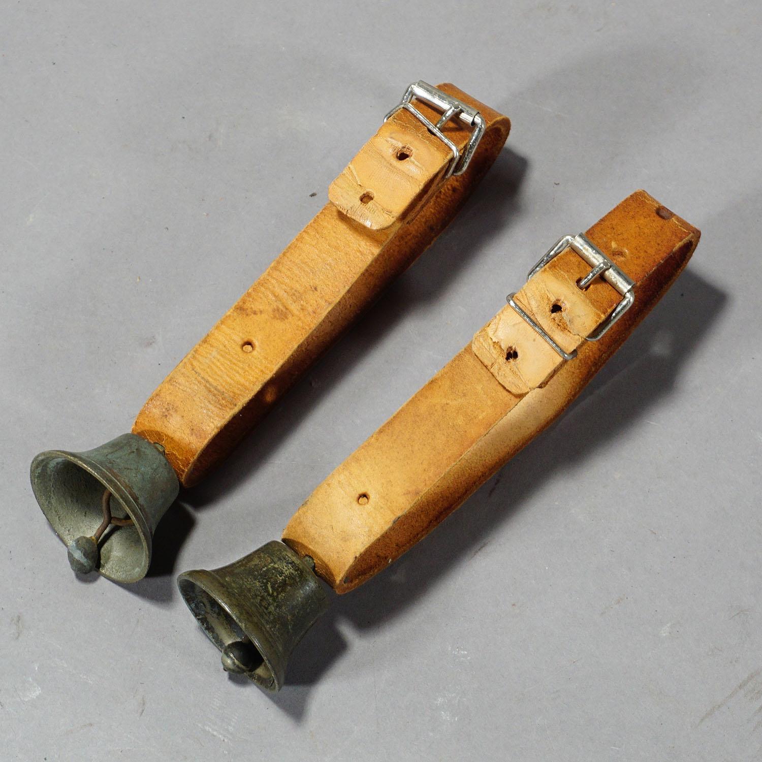 Set of Nine Swiss Alpine Goat and Sheep Bells with Leather Straps at ...
