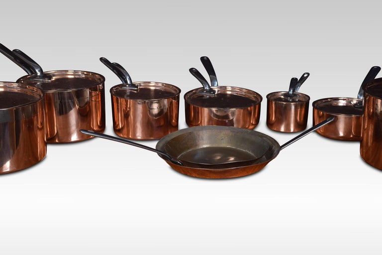 Set of Nine Victorian Copper Pans at 1stDibs