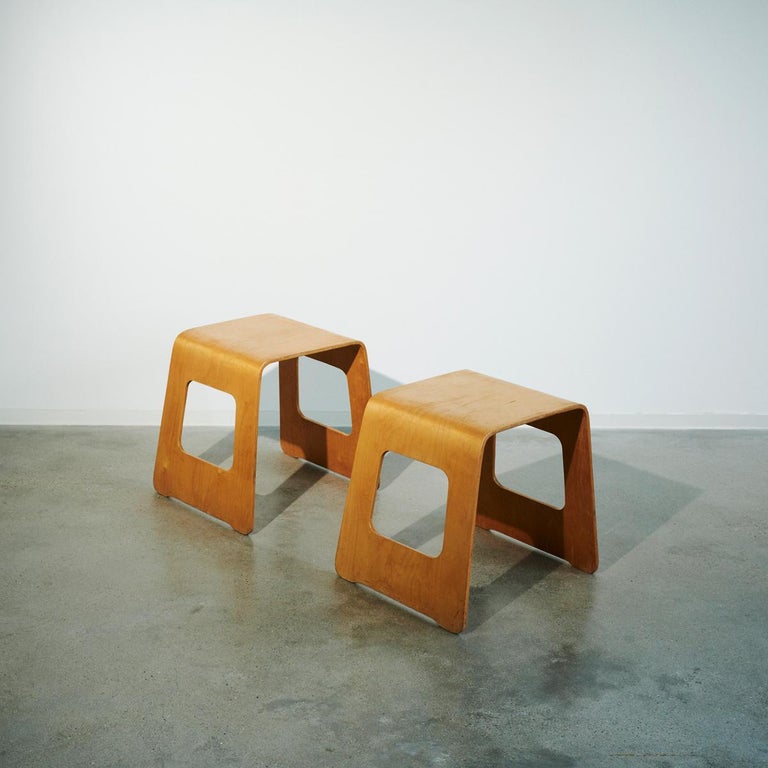 Set of Old Ikea Stools in Wood from the Sixties at 1stDibs | bar stools ...