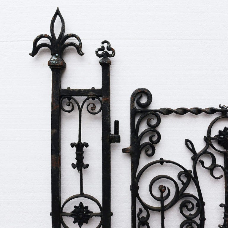 Set of Ornate English Wrought Iron Garden Gates with Posts For Sale at ...