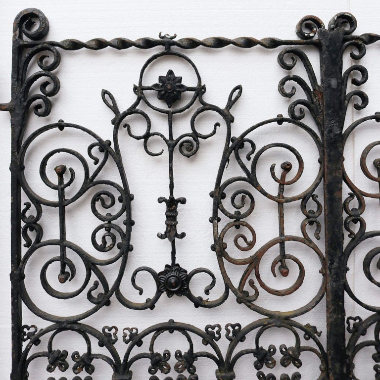 Set of Ornate English Wrought Iron Garden Gates with Posts For Sale at ...