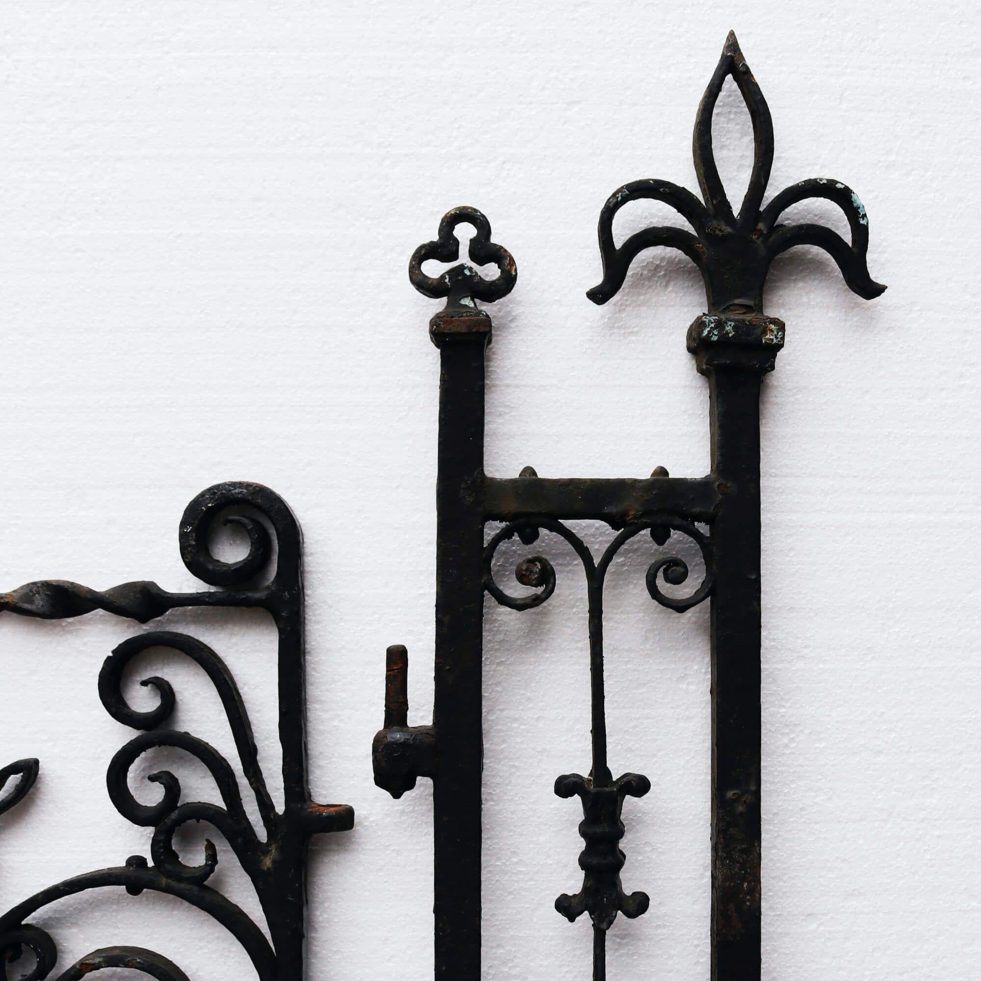 Set of Ornate English Wrought Iron Garden Gates with Posts For Sale at ...