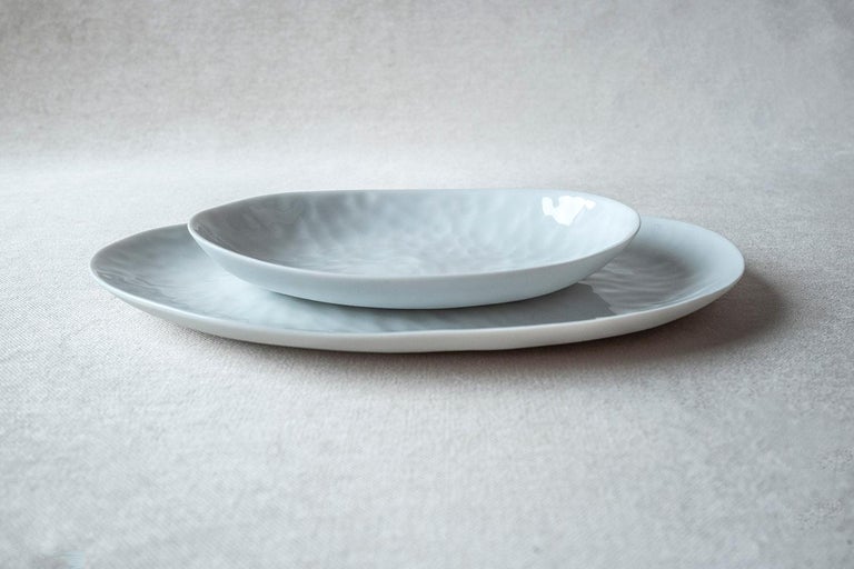 Set of Ovum Nº2 + Nº4 / White / Oval Dishes/ Handmade Porcelain ...