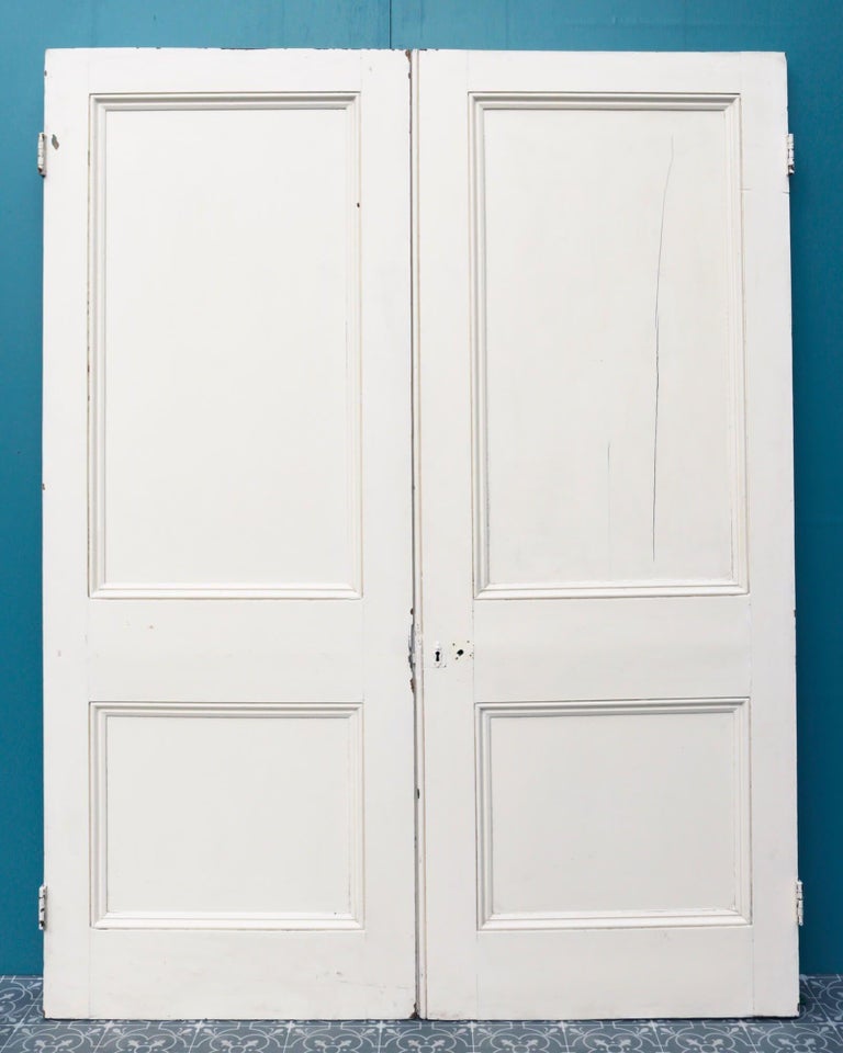 Set of Painted Victorian Reclaimed Double Doors For Sale at 1stDibs