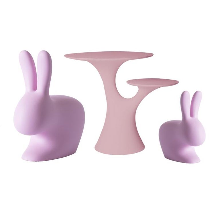 Set of Pink Rabbit Chairs and Table by Stefano Giovannoni For Sale at ...