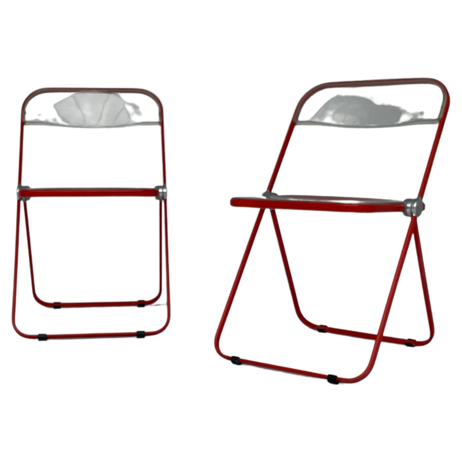 Set of Four Plia Folding Chairs by Giancarlo Piretti for Castelli ...