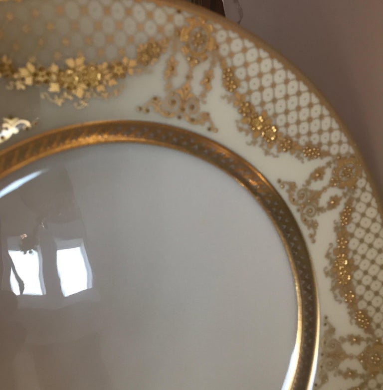 Set of 12 Raised Gilt Border Service Dinner Plates Circa 1910 For Sale ...