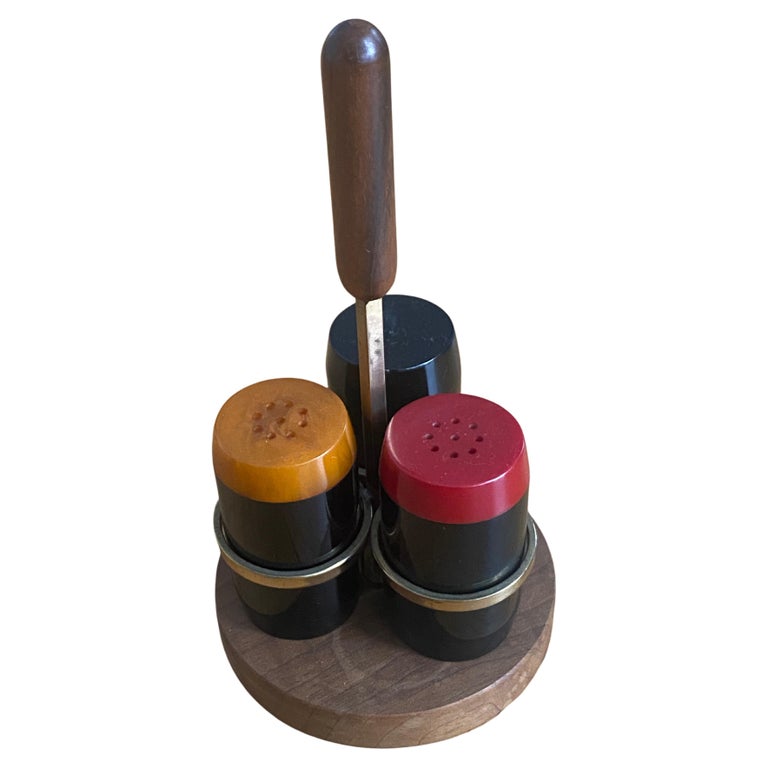 Set of Rare Austrian Bakelite Salt and Pepper stands For Sale at 1stDibs
