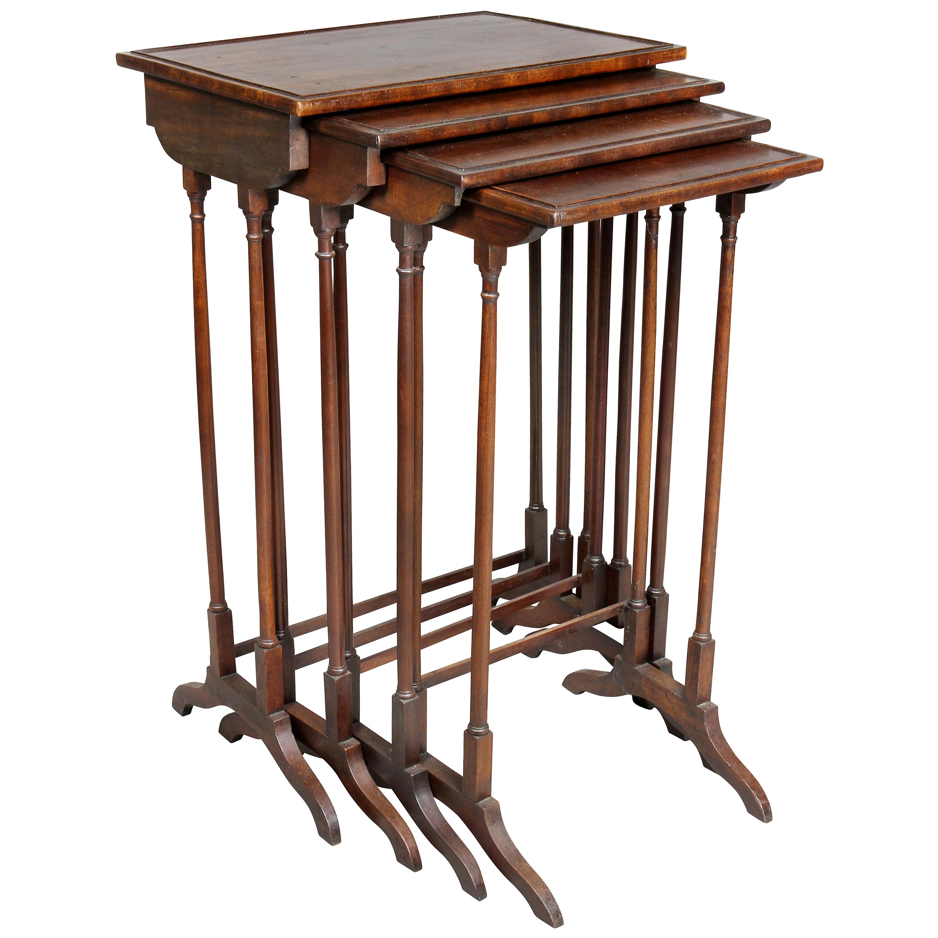 Set of Regency Mahogany Quartetto Tables For Sale at 1stDibs