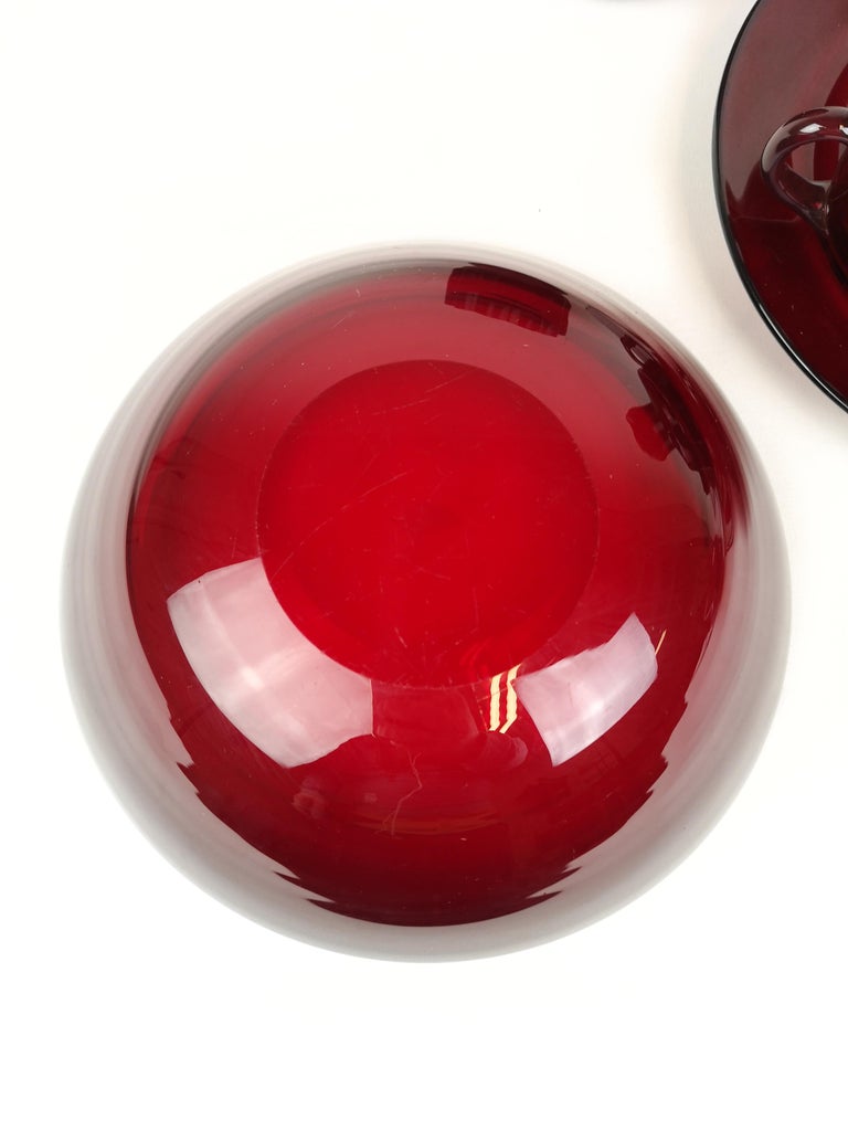 Set of Rubin Red Glass Reijmyre, Sweden, 1960s For Sale at 1stDibs