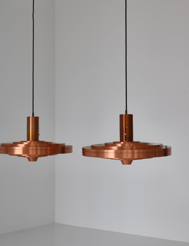 Set of Scandinavian Modern Fibonacci Pendants in Copper by Sophus ...