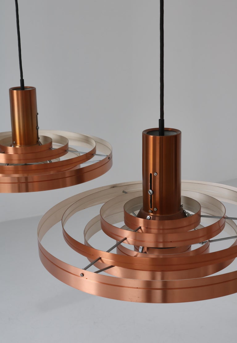 Set of Scandinavian Modern Fibonacci Pendants in Copper by Sophus ...