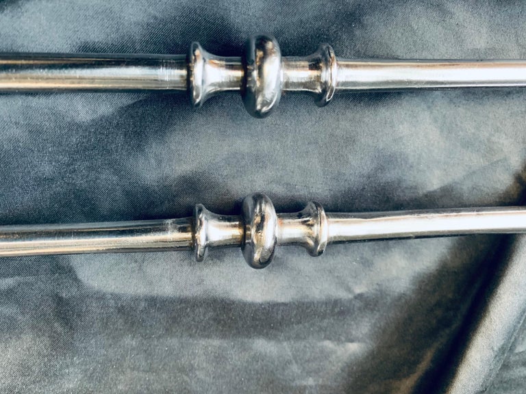 Set of Scottish Georgian 19th Century Polished Steel Fire Irons Tools ...