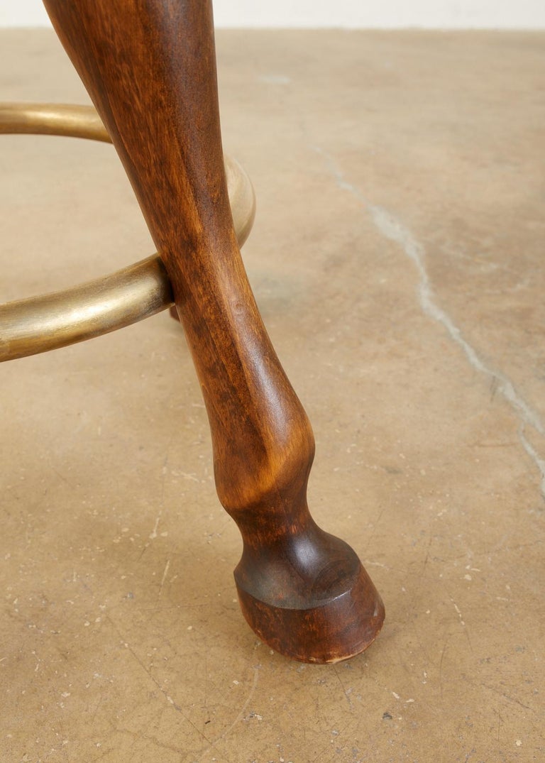 Set of Seven Americana Horse Leg Barstools Saddle Seats at 1stDibs ...