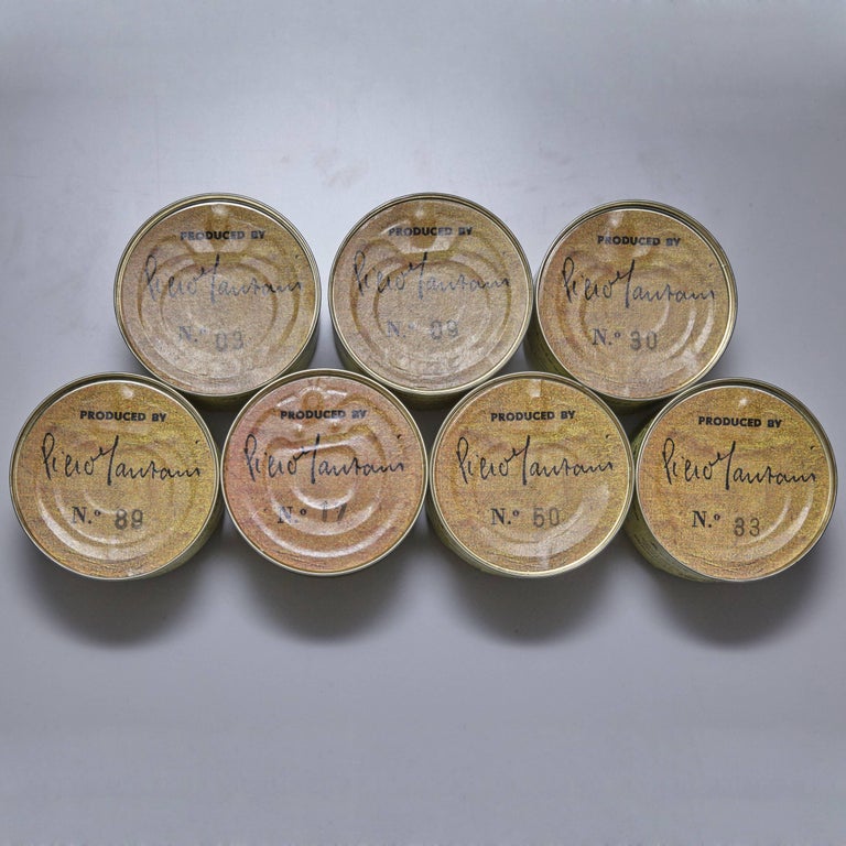 Set of Seven Cans of Artist's Shit After Piero Manzoni For Sale at 1stDibs