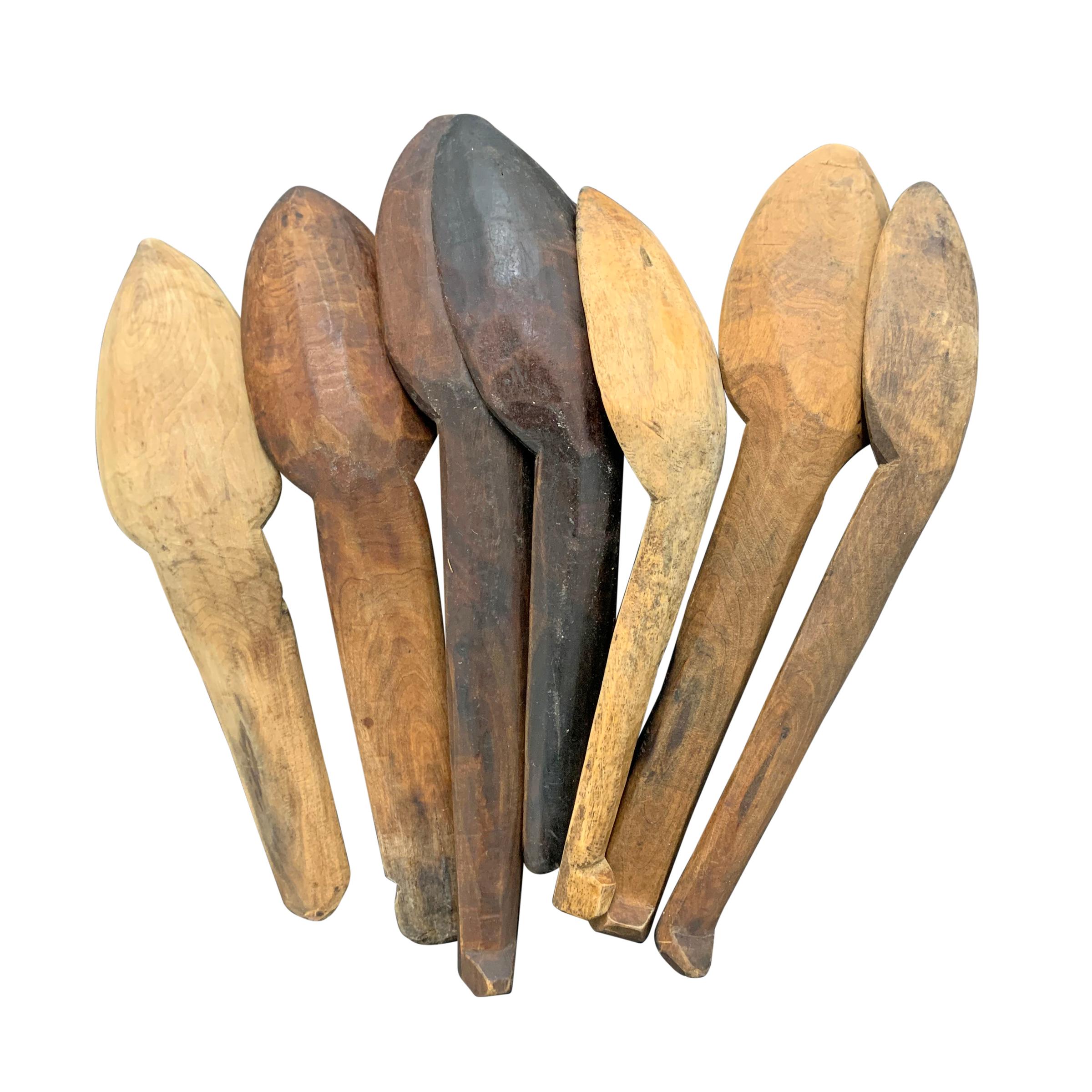 Set of Seven Hand Carved Moroccan Spoons at 1stDibs