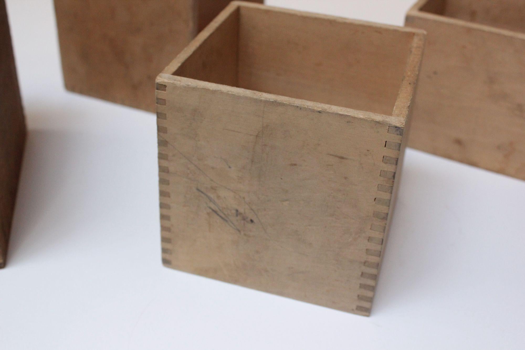Set of Seven Handmade Vintage Primitive Vintage Nesting Cubes/Blocks in ...