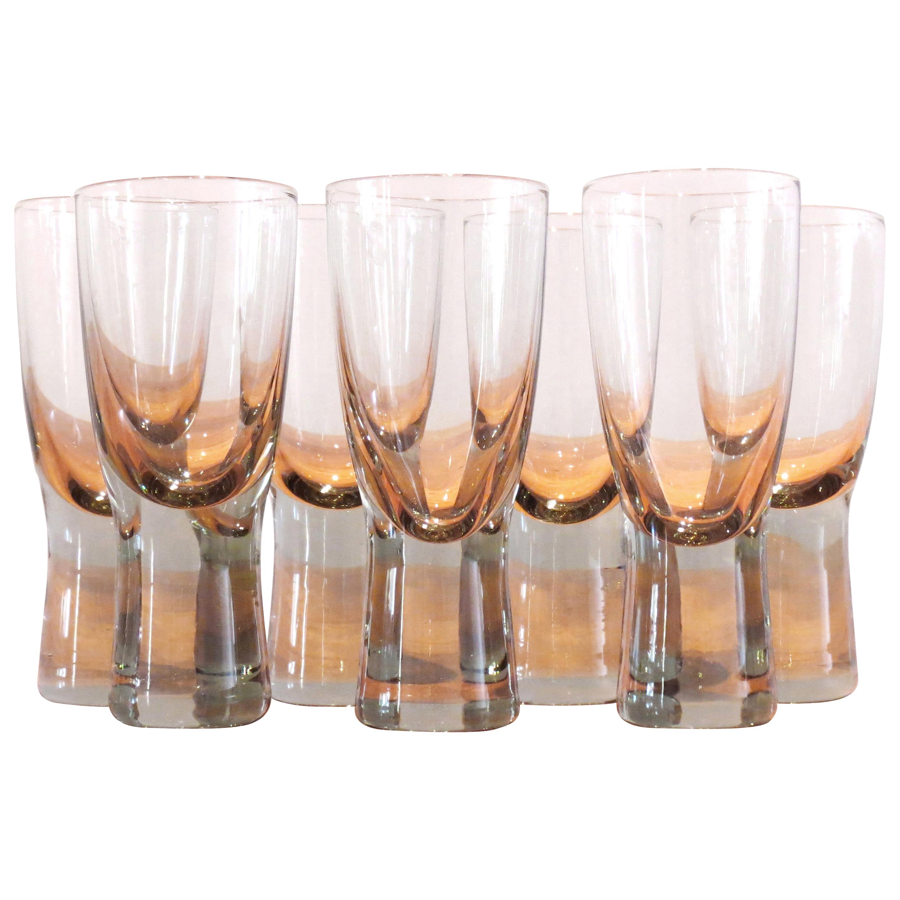Vintage Gold Greek Key Glasses, Set of Seven at 1stDibs