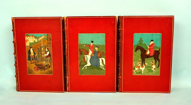Set of Seven Red Leather Bound Volumes by Robert Surtees English ...