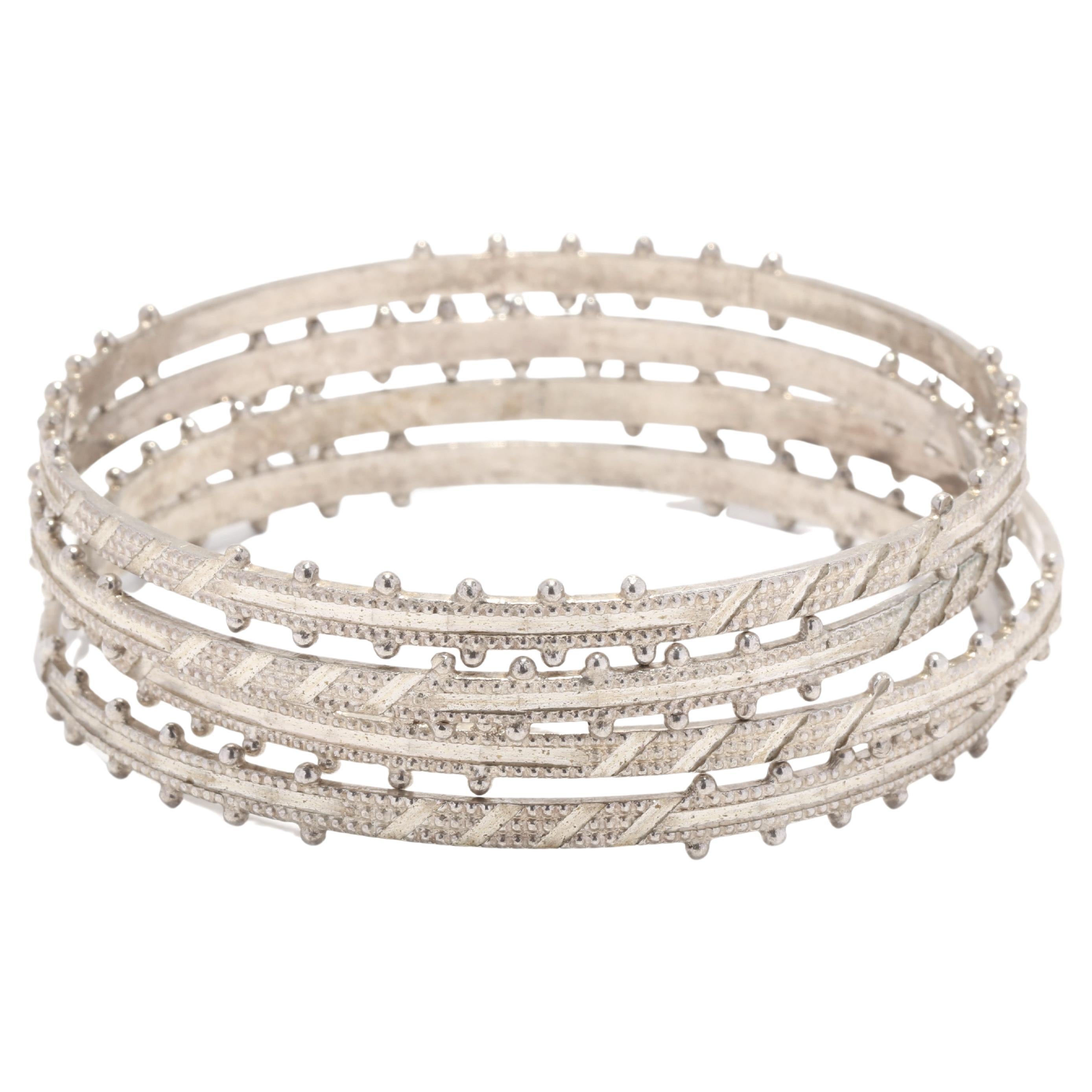 Sterling Silver Bangle Bracelet Set at 1stDibs