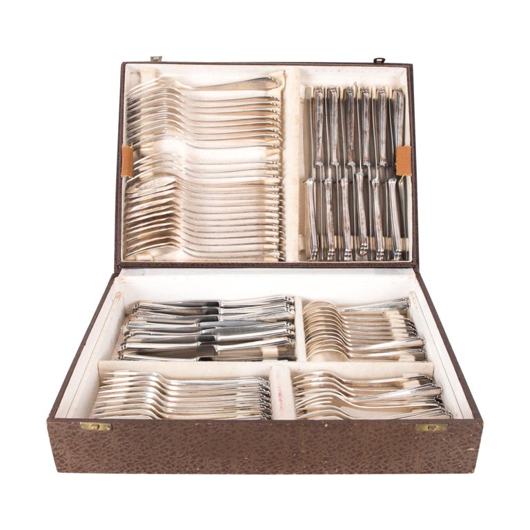 Set of Silver Plated Cutlery in a Box at 1stDibs