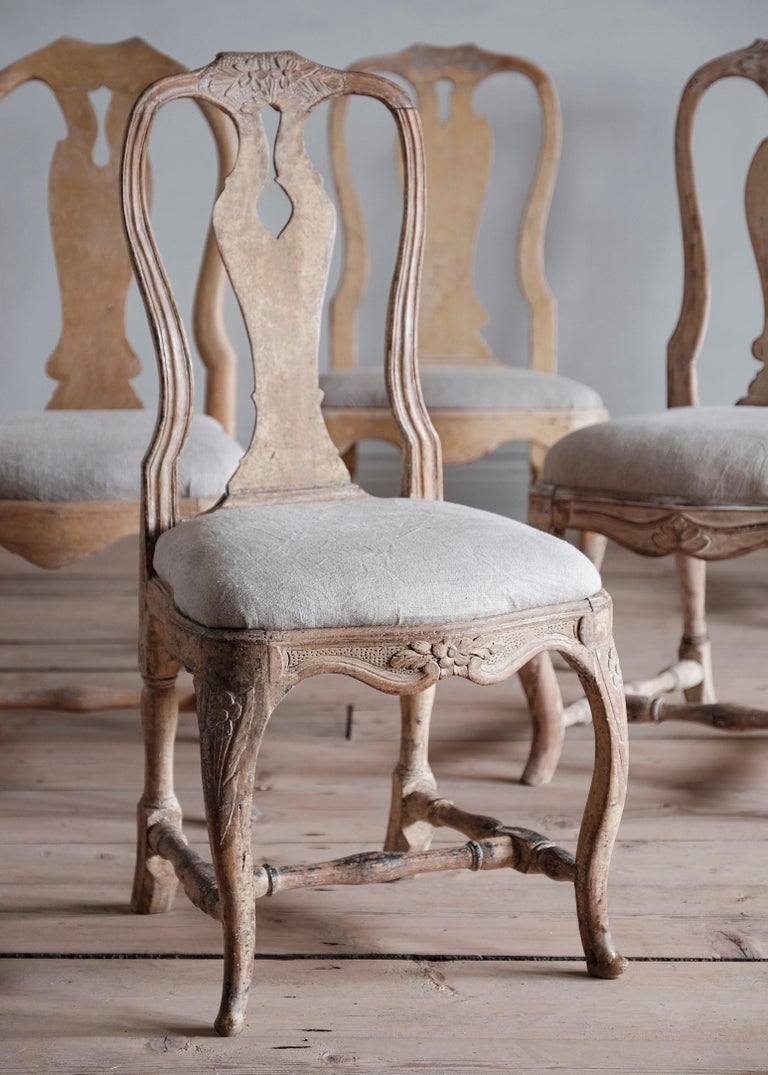 Set of Six 18th Century Swedish Rococo Chairs at 1stDibs