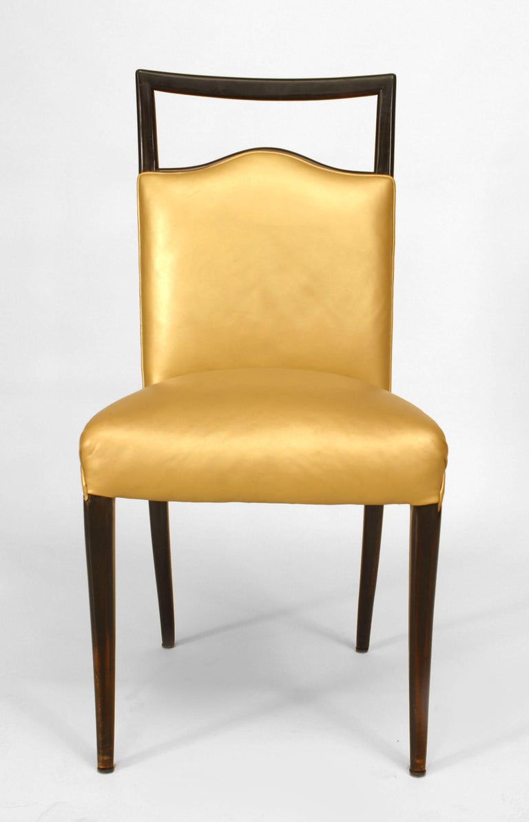 Set of 6 Italian Gold Upholstered Side Chairs For Sale at 1stDibs